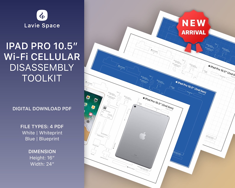 IPad Pro 10.5" Teardown Template, Disassembled Diagram (digital ...