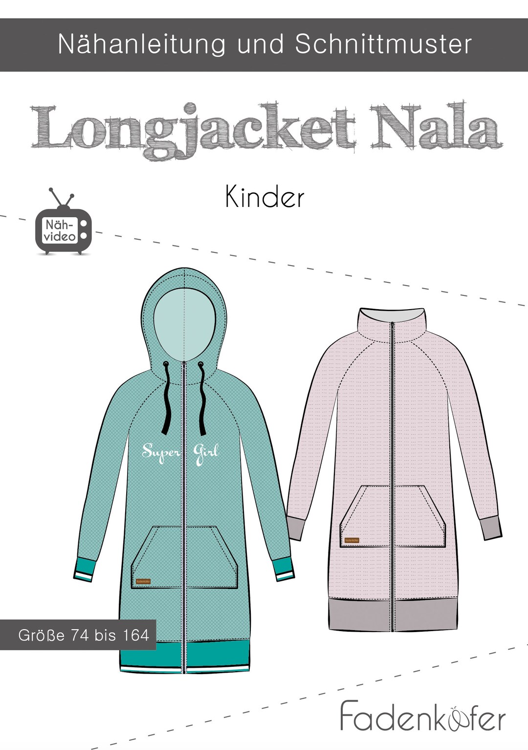 Paper Pattern Thread Beetle Long Jacket Nala Children 74-164 - Etsy
