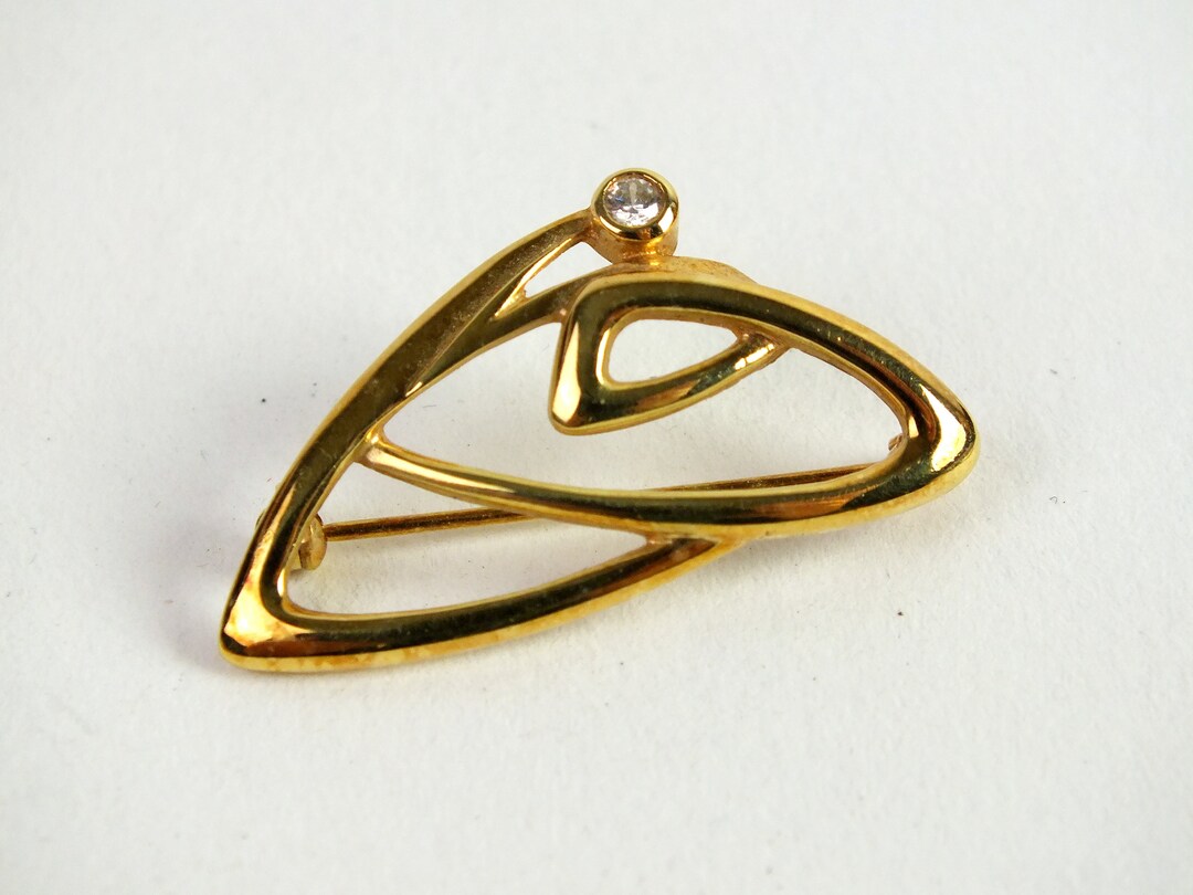 Broche vintage Amerik Teka en double or, bijoux anciens, épingle ...