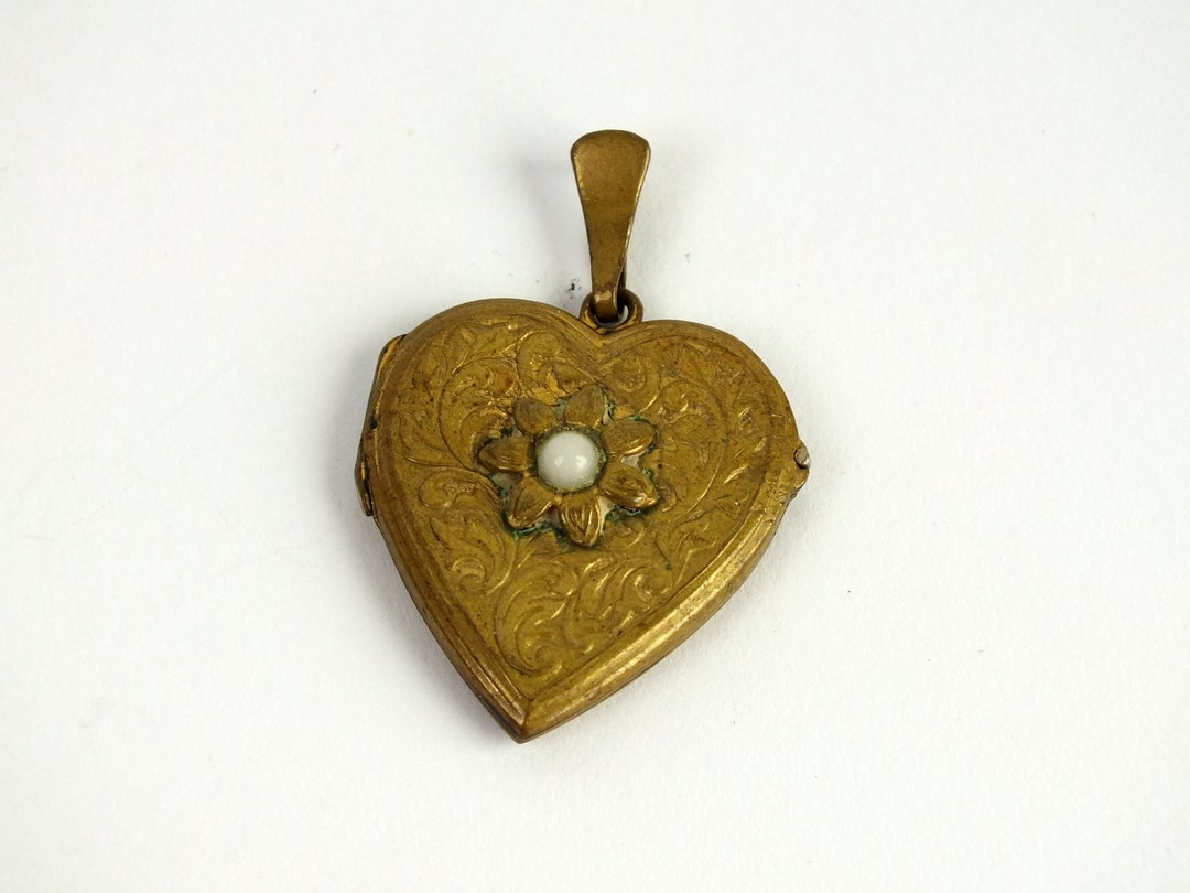 Antique Photo Locket Pendant for Necklace, Art Deco Vintage Costume ...