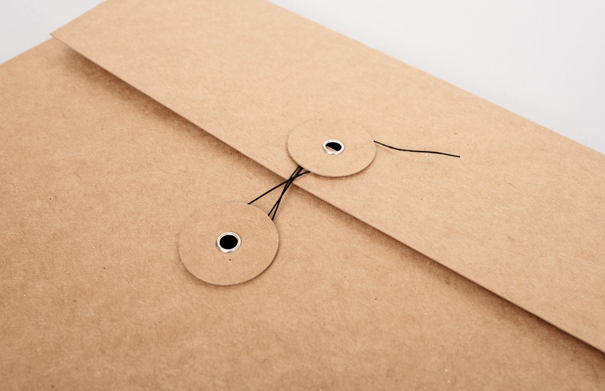 Portfolio With Cord Fastener Nature Light Brown, Document Folder ...