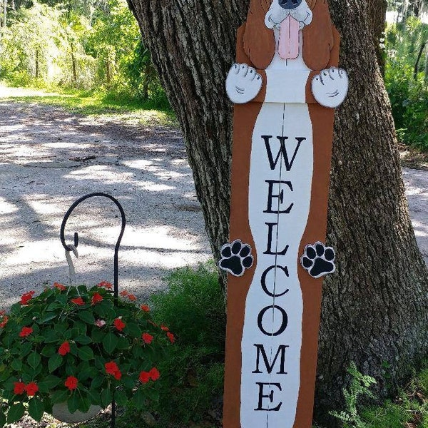 Basset Hound Welcome Sign - Etsy