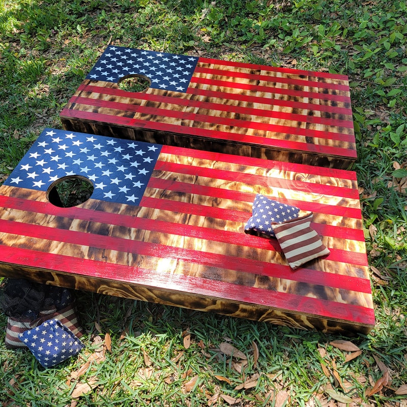 American Flag Cornhole Board