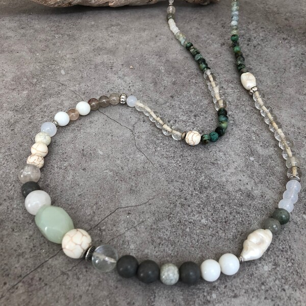 Long Beaded Necklace - Etsy