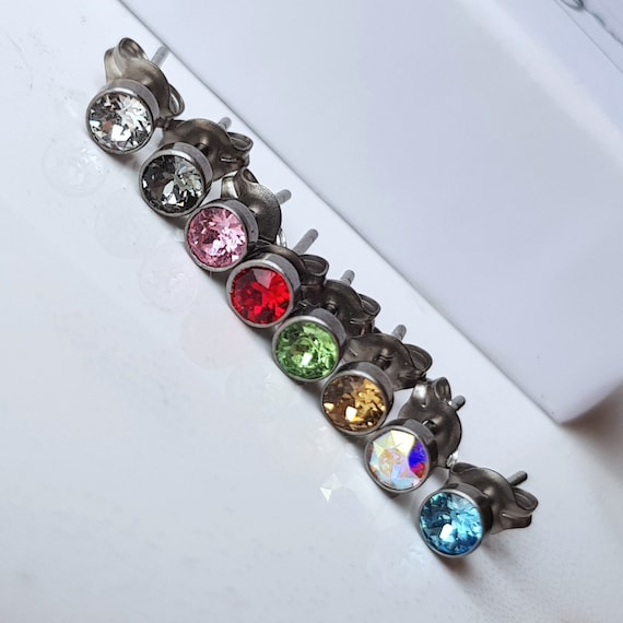 Titanium 4mm Studs Made With Titanium. Small Unisex Earrings - Etsy