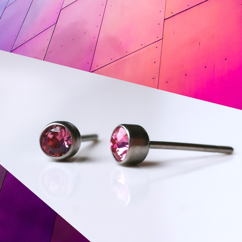Hot Pink Studs - Etsy