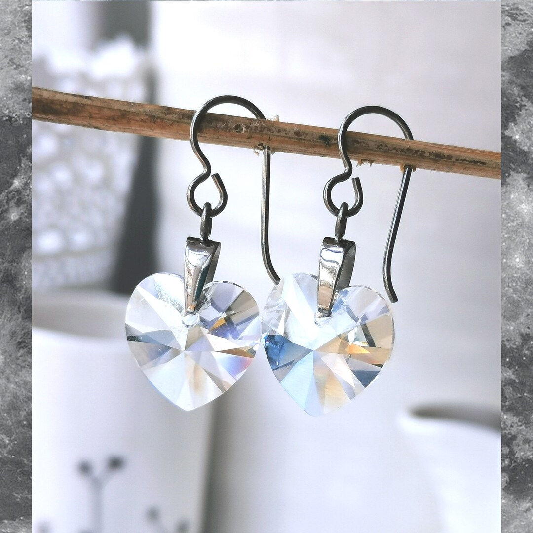 Titanium Clear Sparkle Heart Drops. Made With Moonlight Crystals and ...