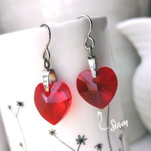 Titanium Rich Red Heart Drops. Made With Siam Crystals & Pure Titanium ...