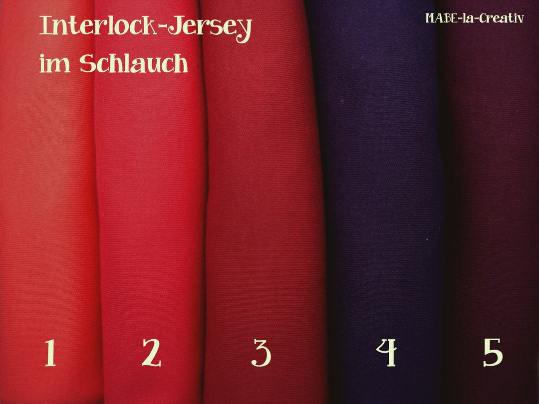 JERSEY UNI in a Tube, 50 Cm, 5 Colors to Choose From, Interlock, BW - Etsy