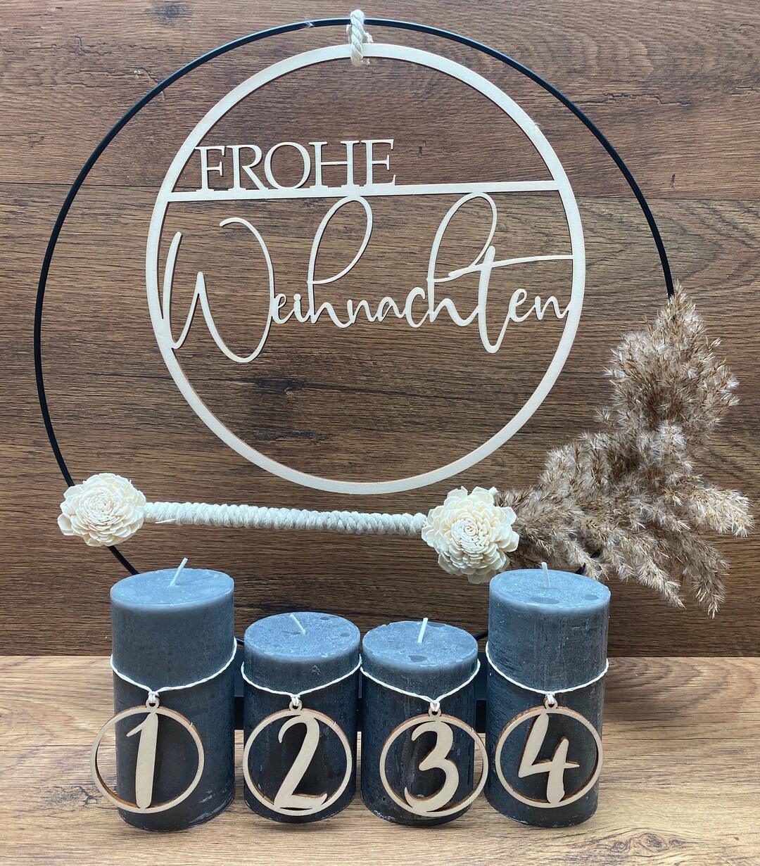 Advent Wreath Numbers Set of 4 Made of Wood Round - Etsy