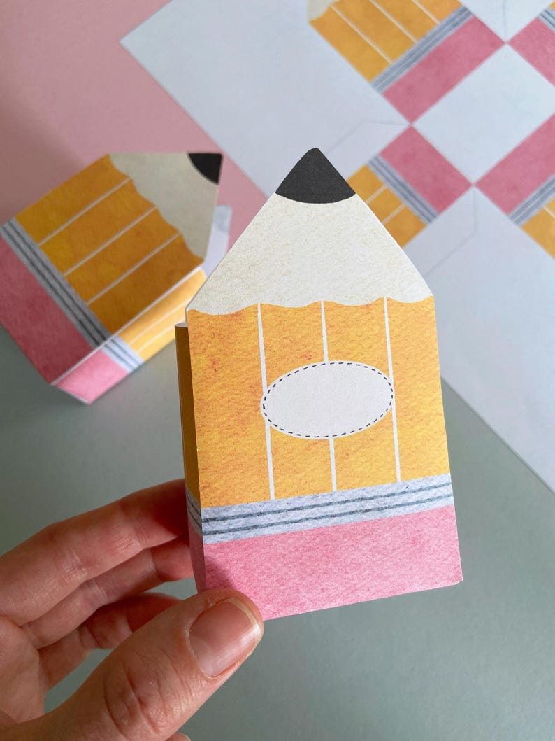 Printable Back to School Pencil Treat Box | Personalized Gift Box ...