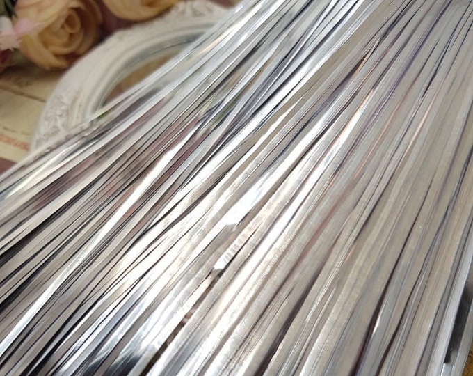 Flat Metal Strips for Hand Embroidery, Mukaish Work, Badla Work, Silver ...