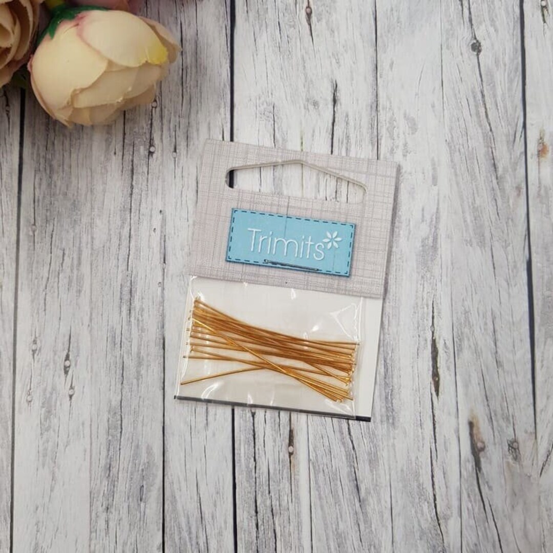 Delux: Thin Head Pins Gold Plated 38mm Pack of 16 - Etsy