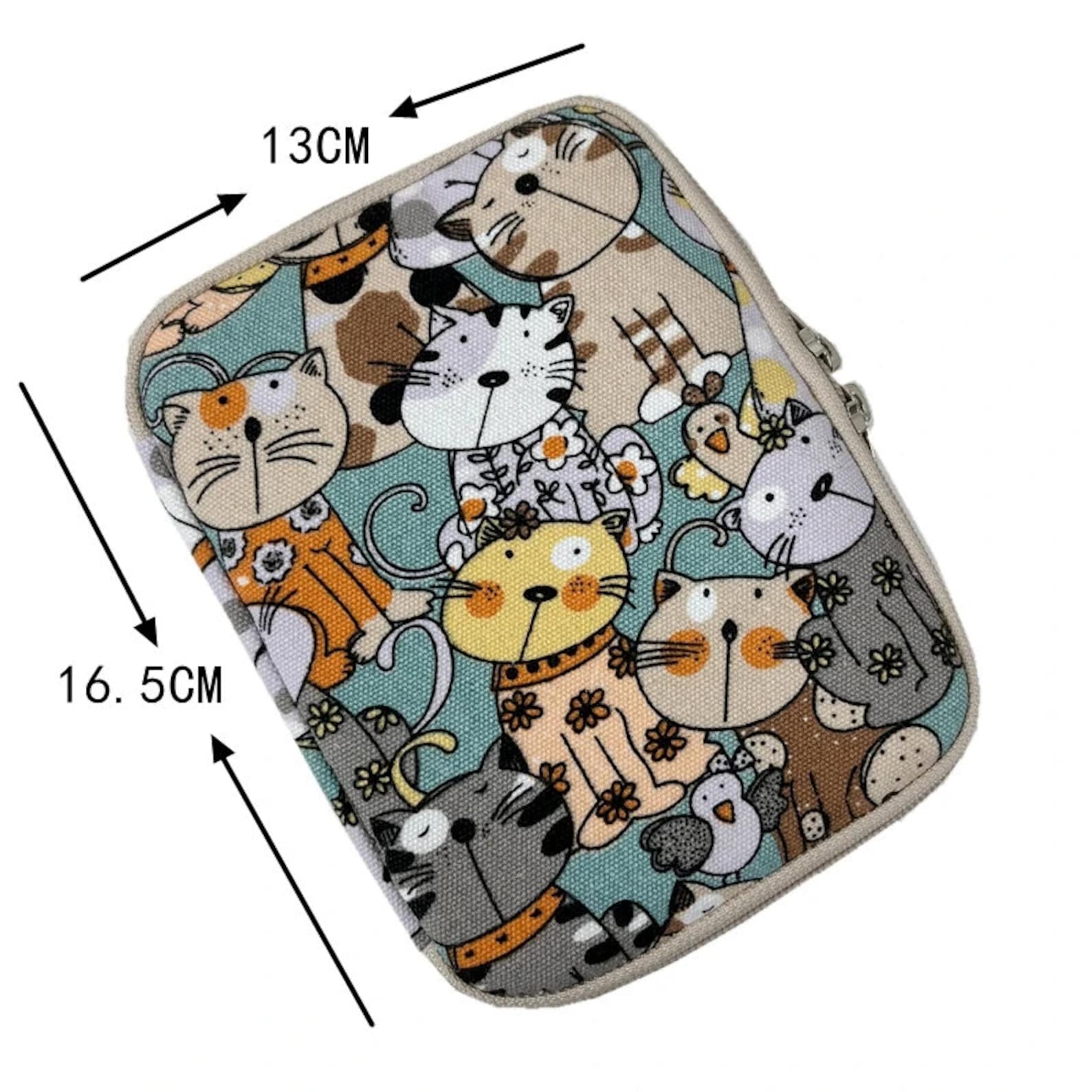 Handmade Cartoon Cat Zipper Pen Case: Cloth Art Fountain Pen Bag - Etsy