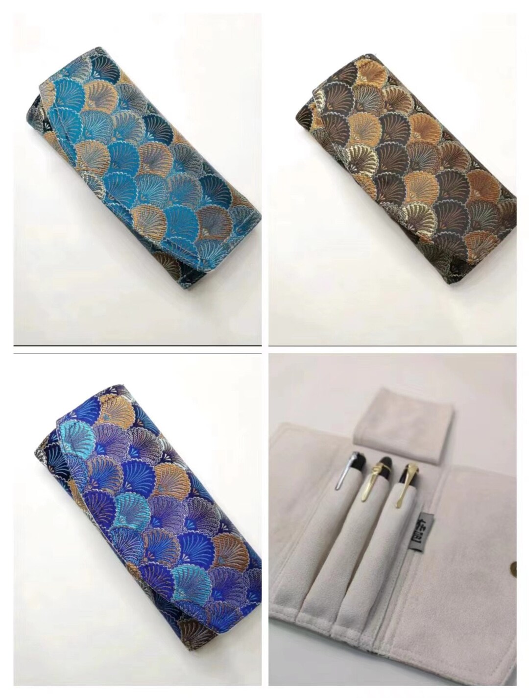 St Penpps Handmade Fountain Pen Case Portable Pen Pouch With 3 Pockets ...