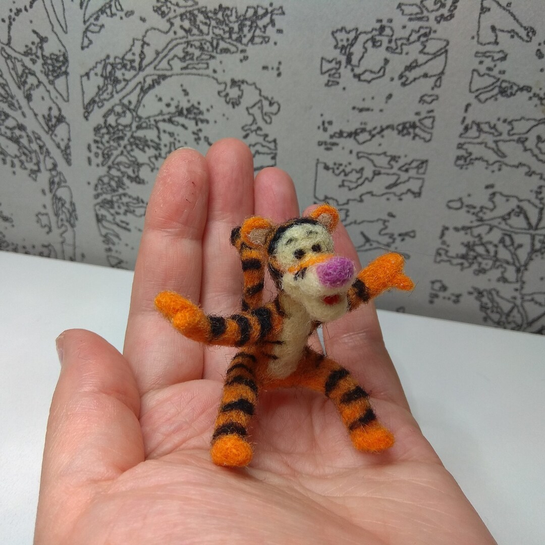 Tigger and Winnie the Pooh, Miniature Animals, Made of Wool, Dry ...
