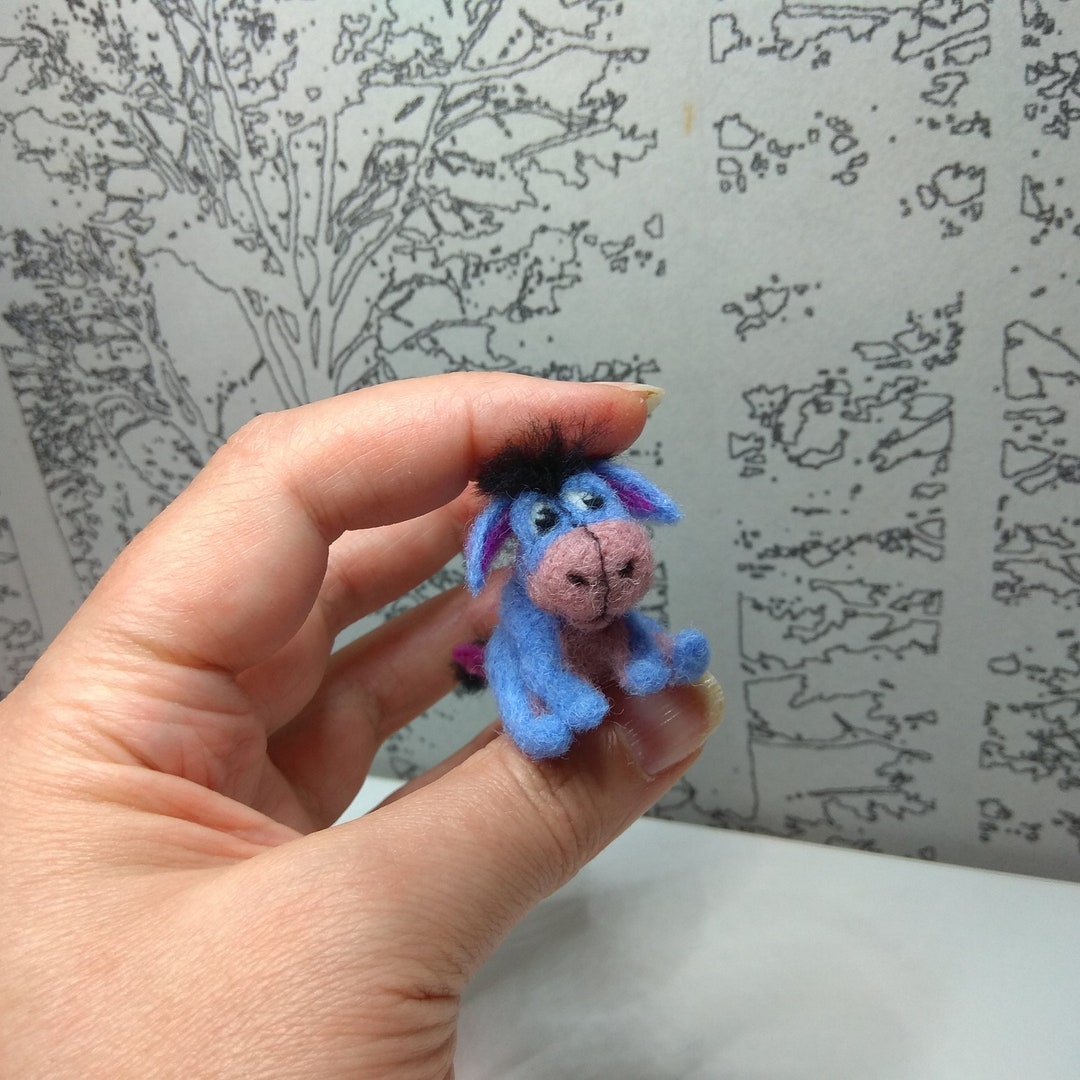 Felted Eeyore, Miniature Figure, Dollhouse Animal - Etsy