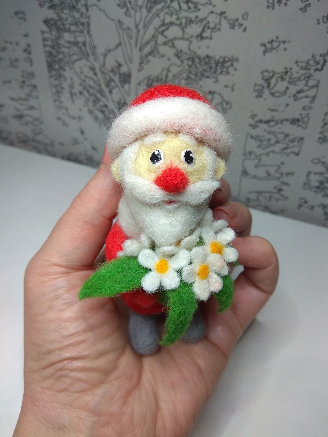 Needle Felted Santa Claus: Miniature Wool Christmas Gnome - Etsy