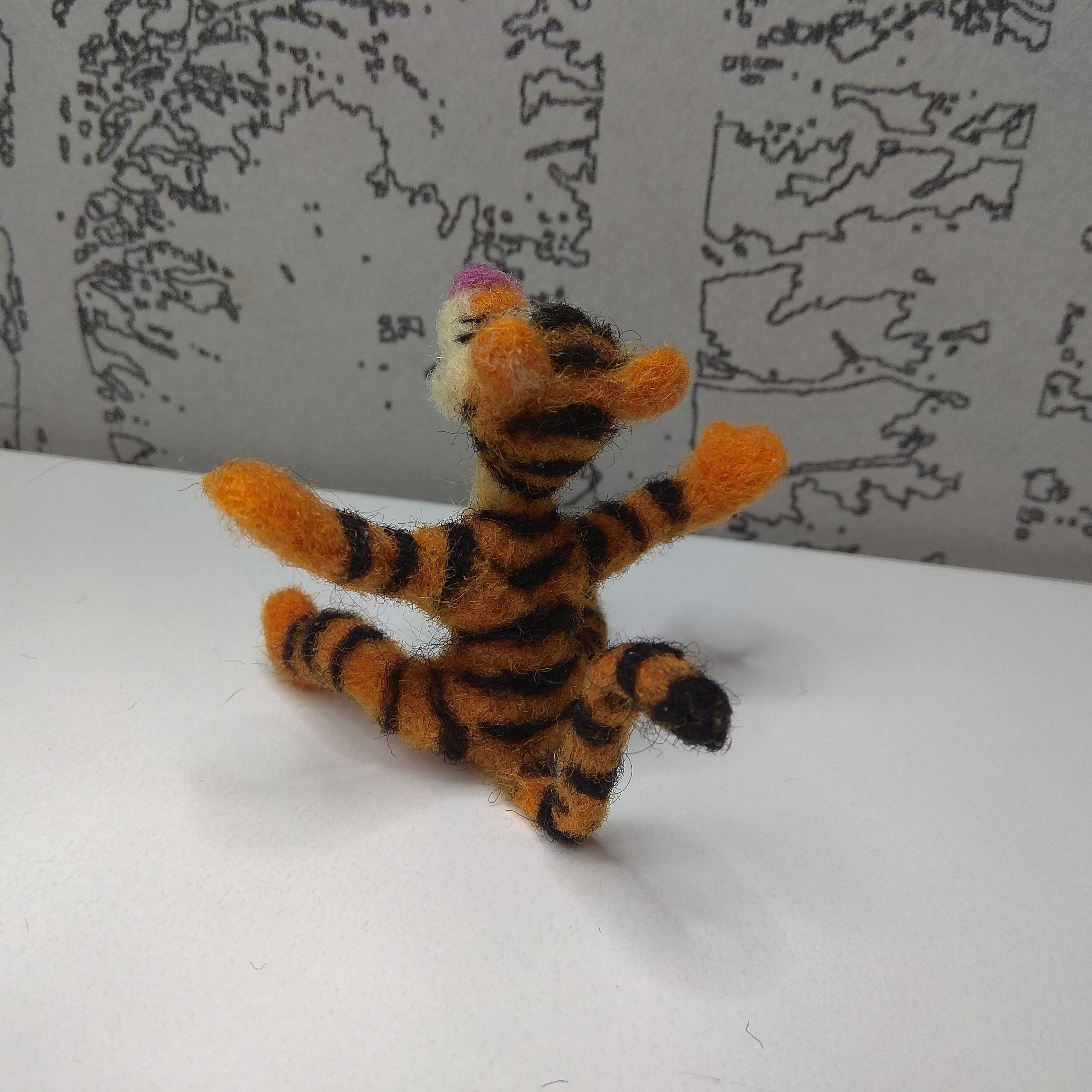 Tigger and Winnie the Pooh, Miniature Animals, Made of Wool, Dry ...