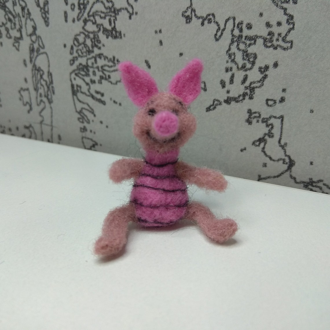 Needle Felted Miniature Piglet Dollhouse Animalssoft | Etsy