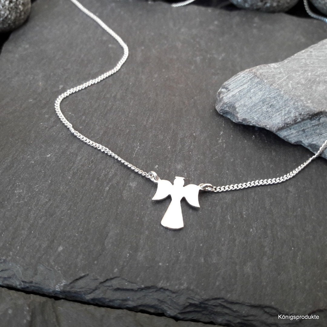 Angel Guardian Angel With Flat Plate Chain in 925 Silver - Etsy