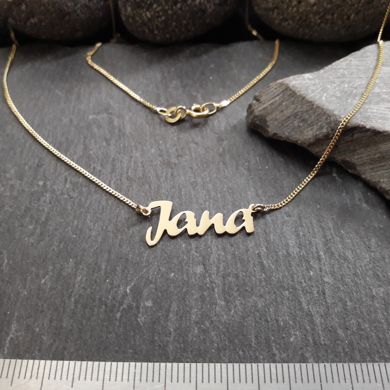 Name Chain With Desired Name in 333 Yellow Gold Letters & - Etsy UK