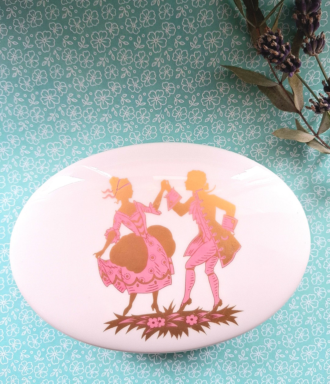 Vintage Coty French Fine Porcelain Trinket Box for Jewellery Dancing ...