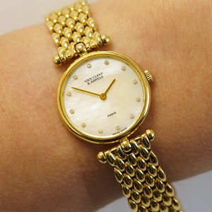 Vintage Van Cleef and Arpels 18K Gold Mother of Pearl and Diamond ...