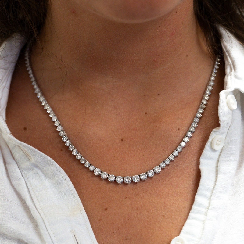Graduated Diamond Necklace - Etsy