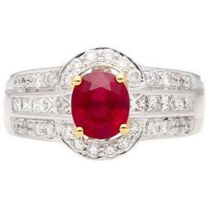 GRS Certified 1.37 Carat Burma "pigeon Blood" Ruby & Diamond Ring in ...