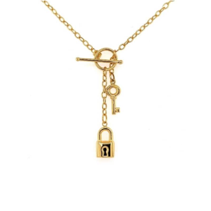 Gold Lock and Chain - Etsy