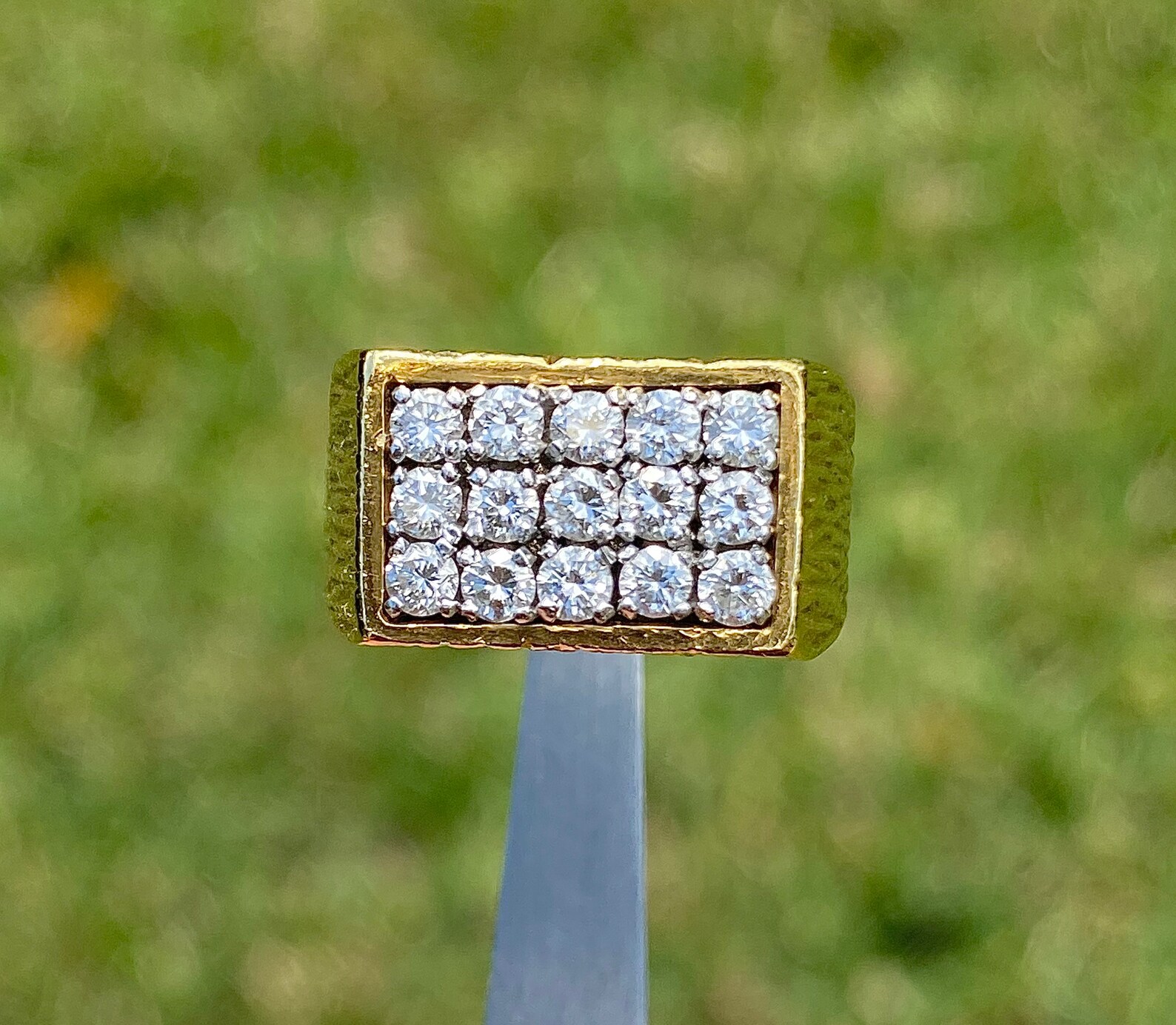 Vintage Diamond and Gold Mens Pinky Ring Diamond Cluster Mens | Etsy