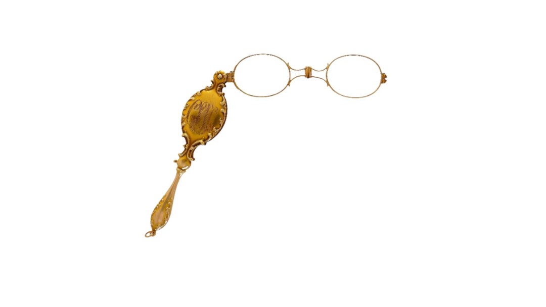 Vintage Retro Era Lorgnette Glasses With 14K Yellow Gold Case ...