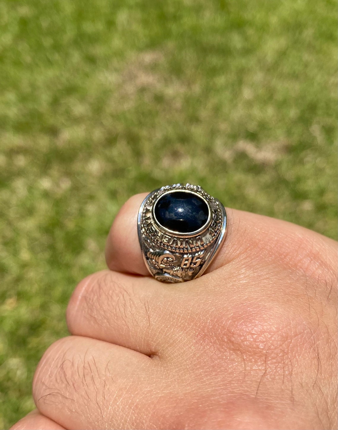 1985 Vintage Mens Jostens College Rings, 10k Gold Mens Jostens Black ...