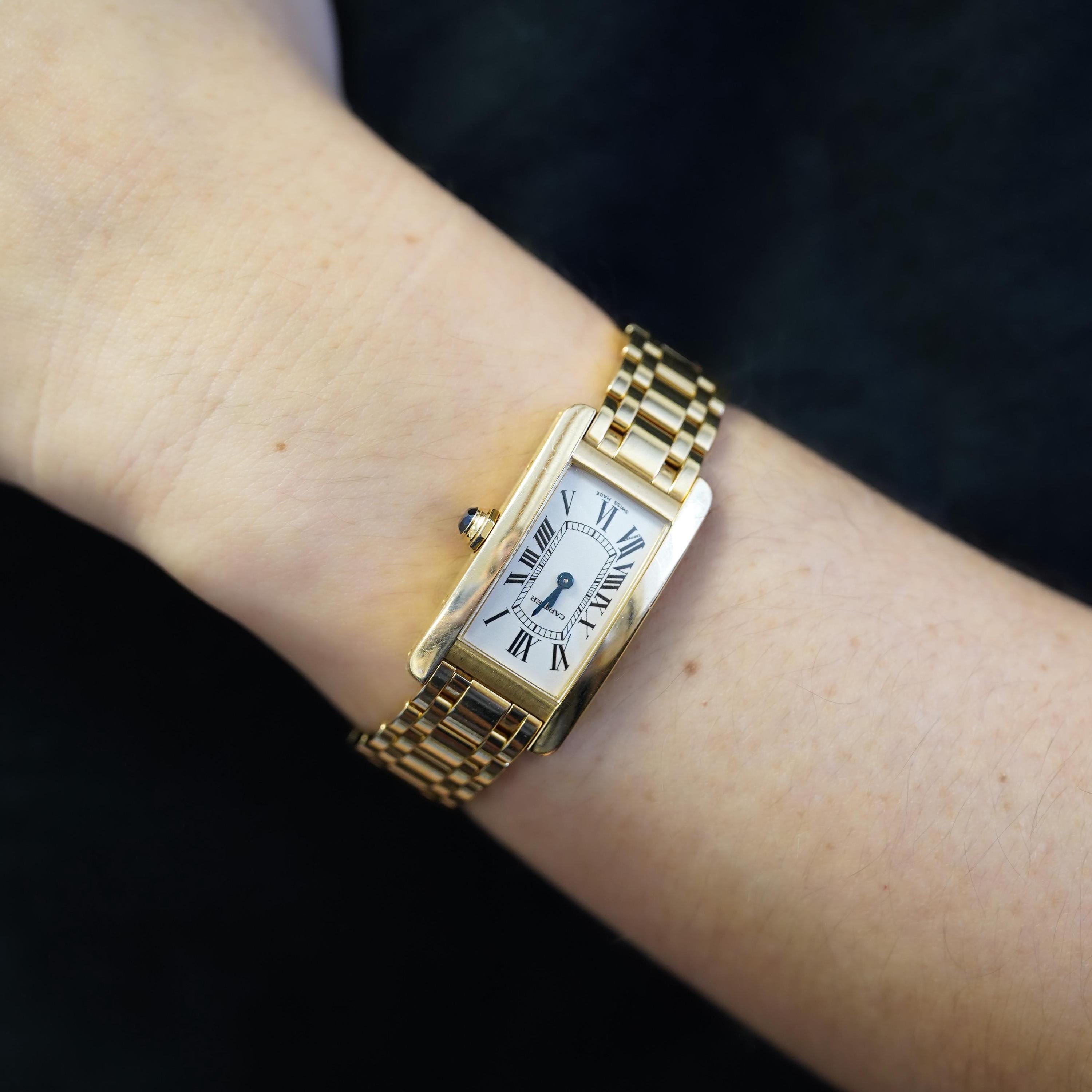 Vintage Cartier 20mm Tank Americaine 18k Yellow Gold Ladies Vintage Cartier 20mm Tank Americaine 18k Yellow Gold Ladies