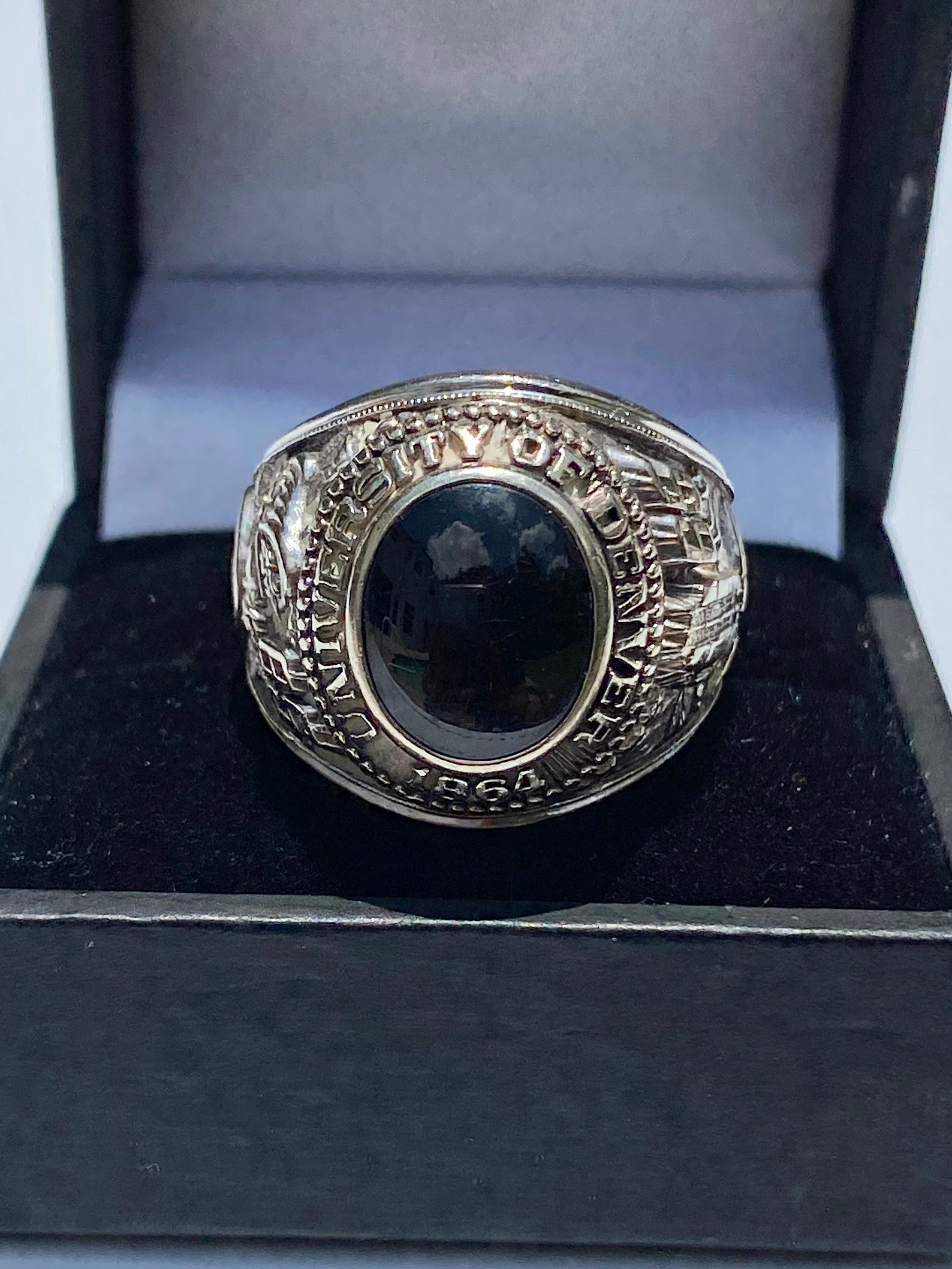 1985 Vintage Mens Jostens College Rings, 10k Gold Mens Jostens Black ...