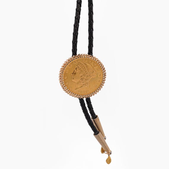 20 Dollar Lady Liberty 24k Gold Coin Alaskan Bolo Tie… - Gem