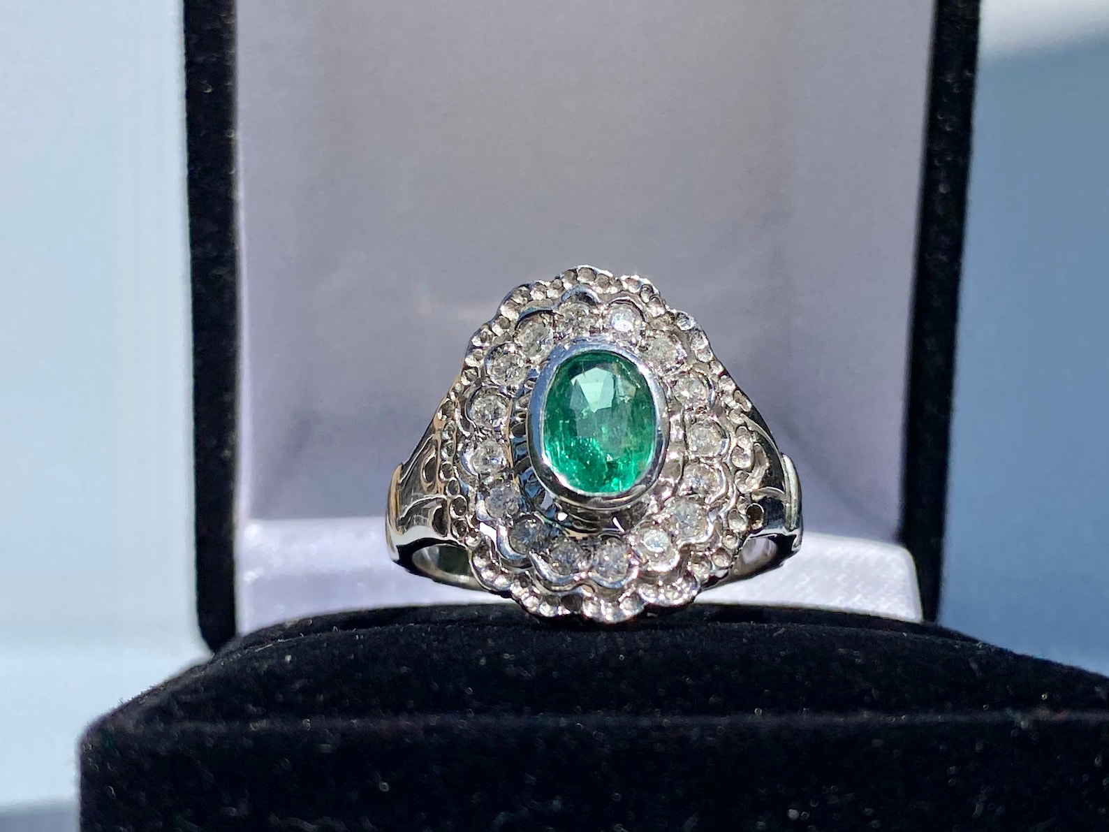 Art Deco Natural Emerald Ring Vintage Natural Emerald Ring - Etsy