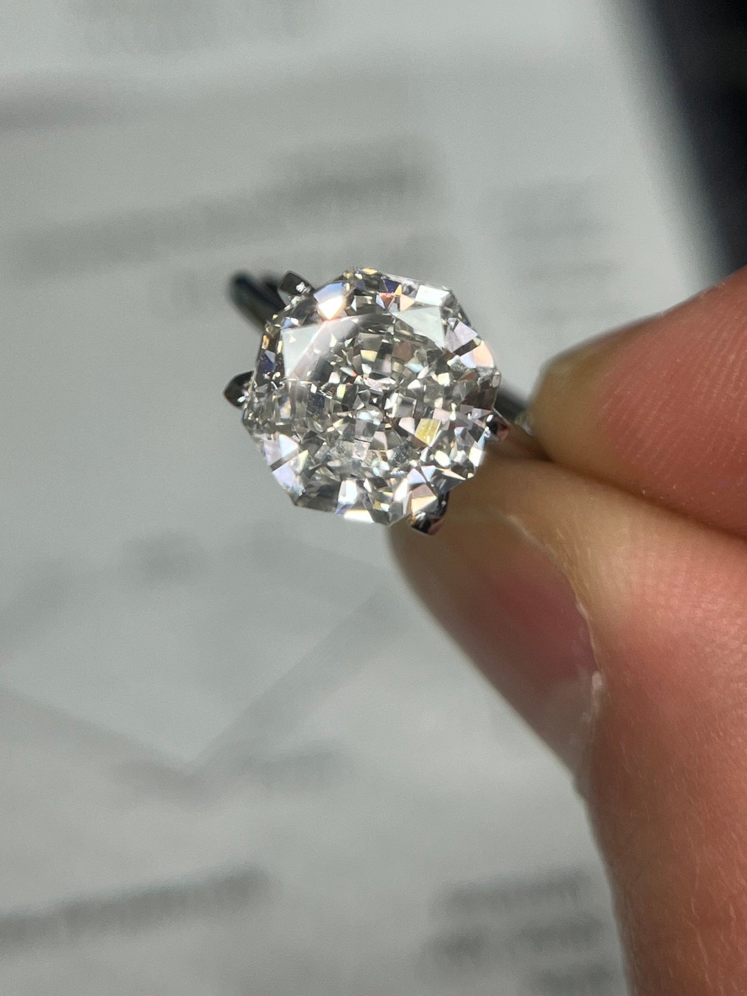 Octagonal Cut 4.48 Carat Lab Grown Diamond, 4.50 Carat Lab Loose ...