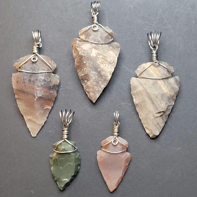 Handmade Flint Arrowhead Wrapped in Stainless Steel , Shellie V Jewelry ...