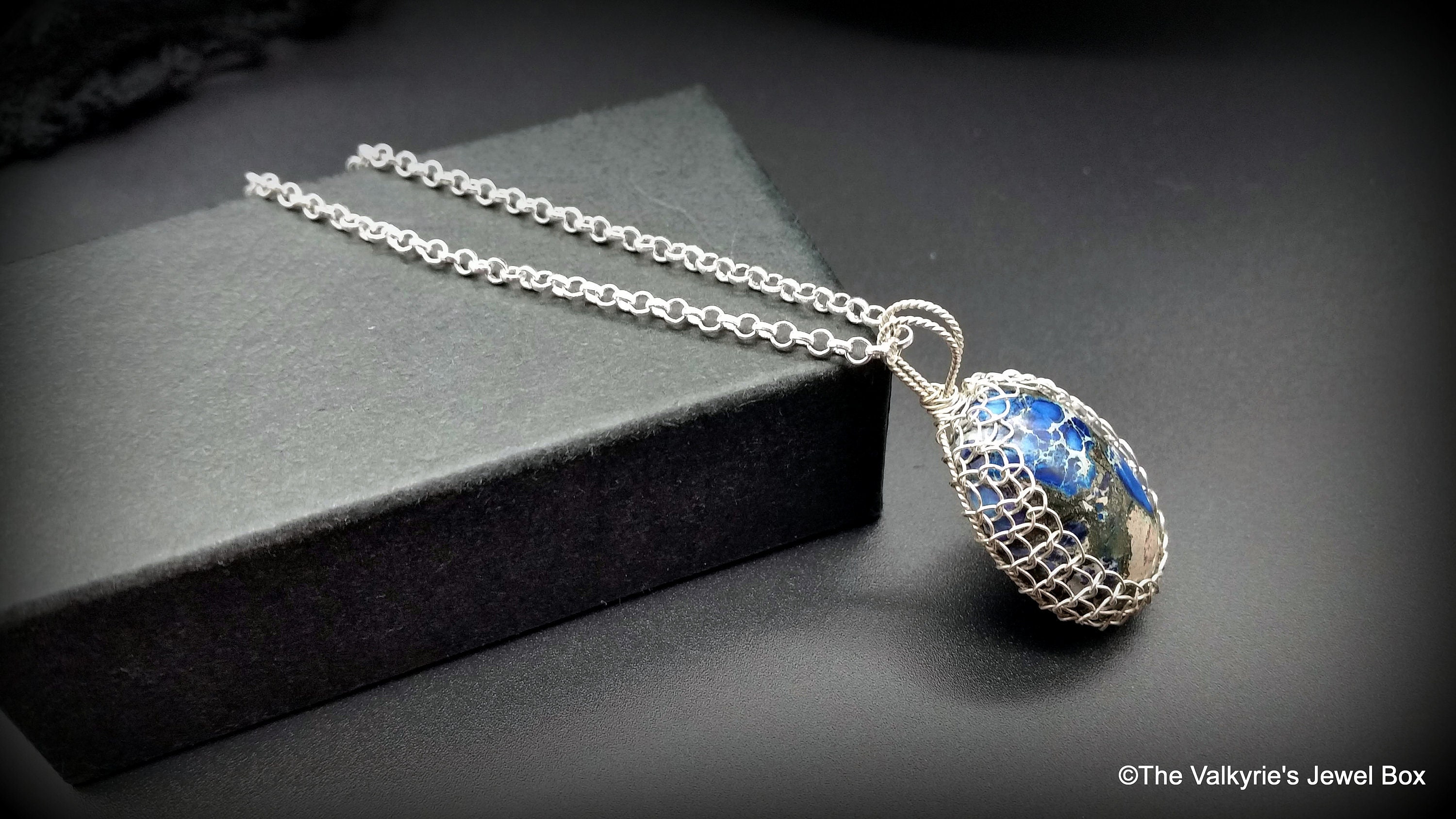 Blue Sea Sediment Pyrite Jasper Silver Pendant - Etsy