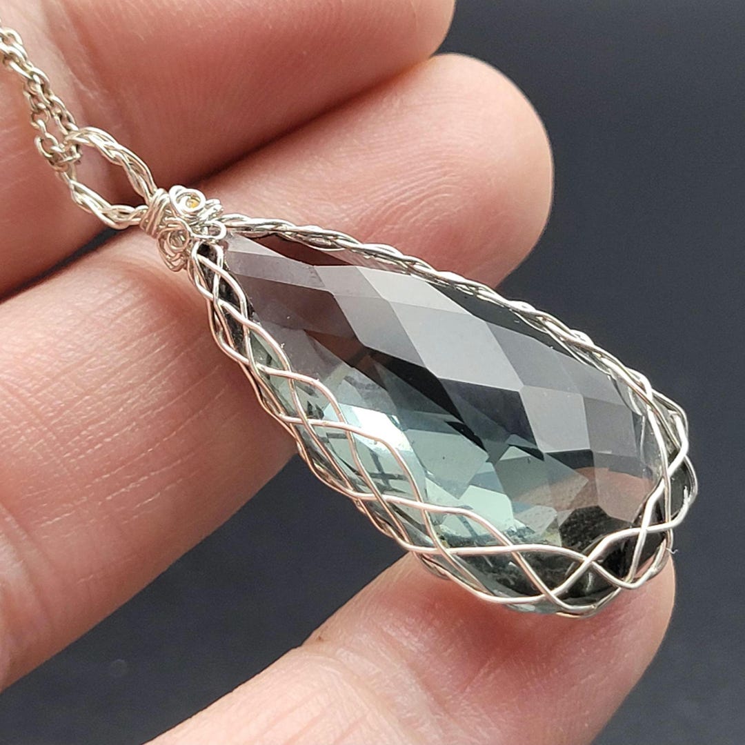 Smoke Gray Topaz "raindrop" Set in Stainless Steel - Etsy