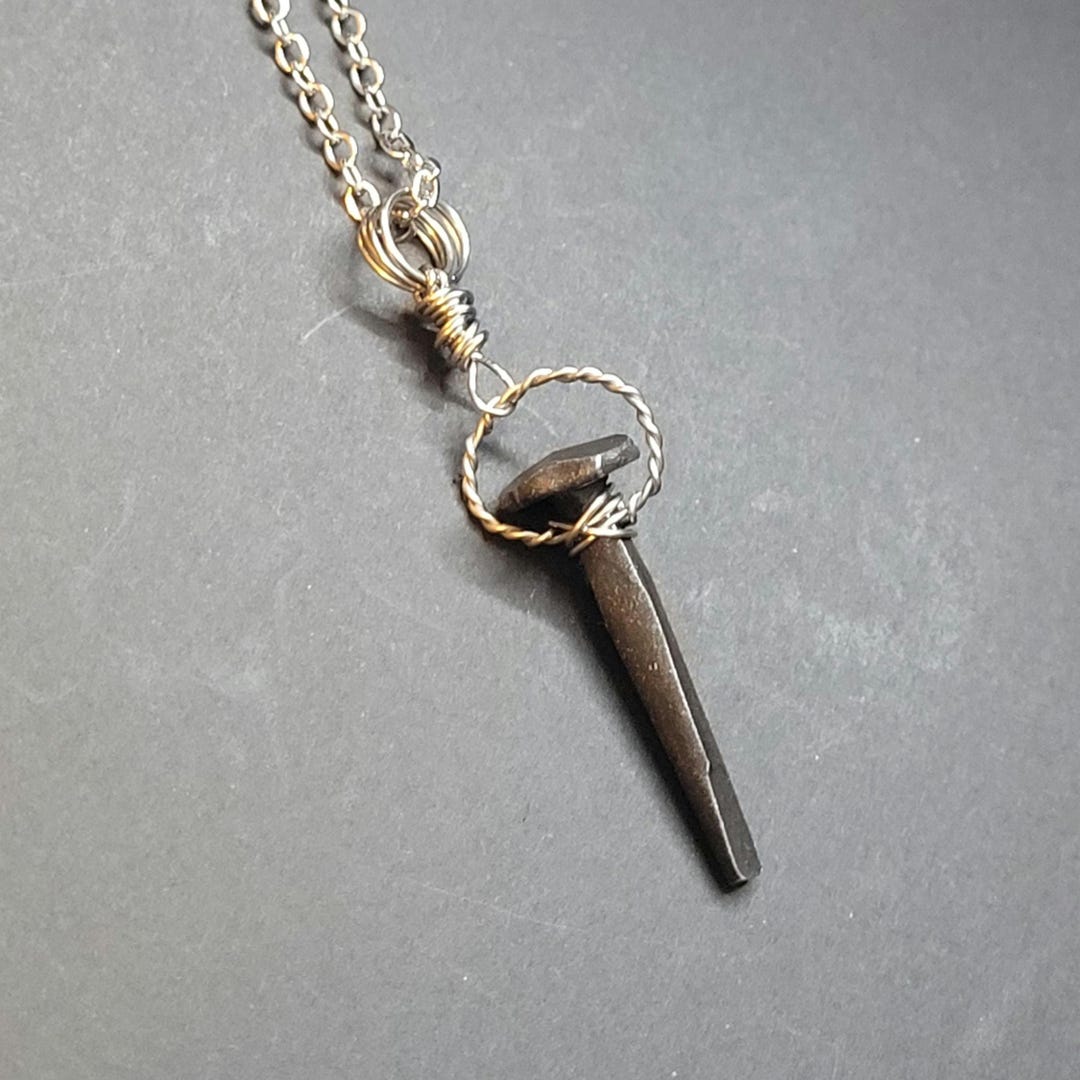 Victorian Coffin Nail Pendant on Chain: Lucky Charm,& Protection ...