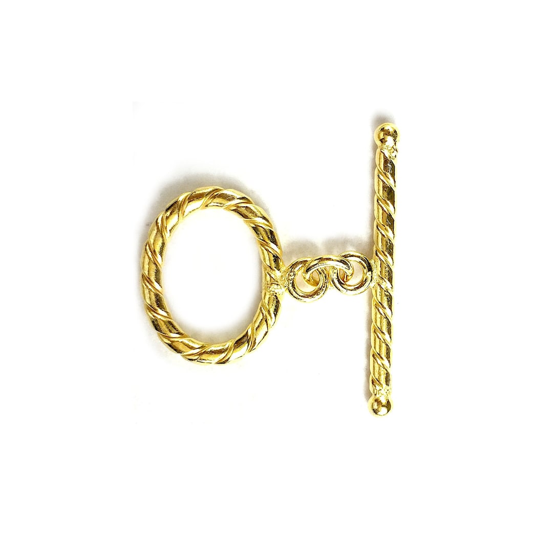 Gold Overlay Simple & Elegant Twisted Wire Oval Shape Toggle 19X15MM - Etsy
