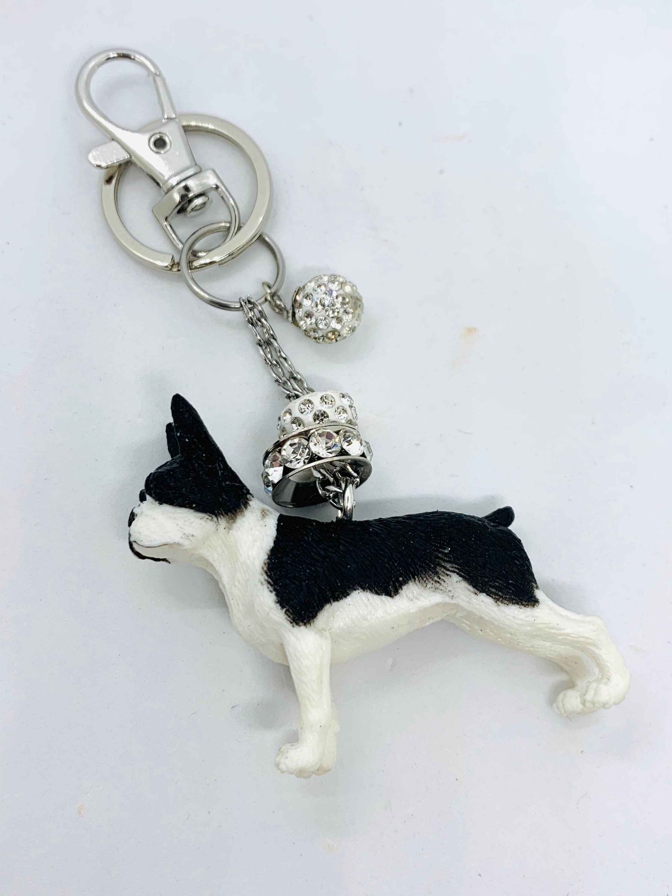Boston Terrier as Pocket Tree/keychain With Swarovski Crystal - Etsy ...