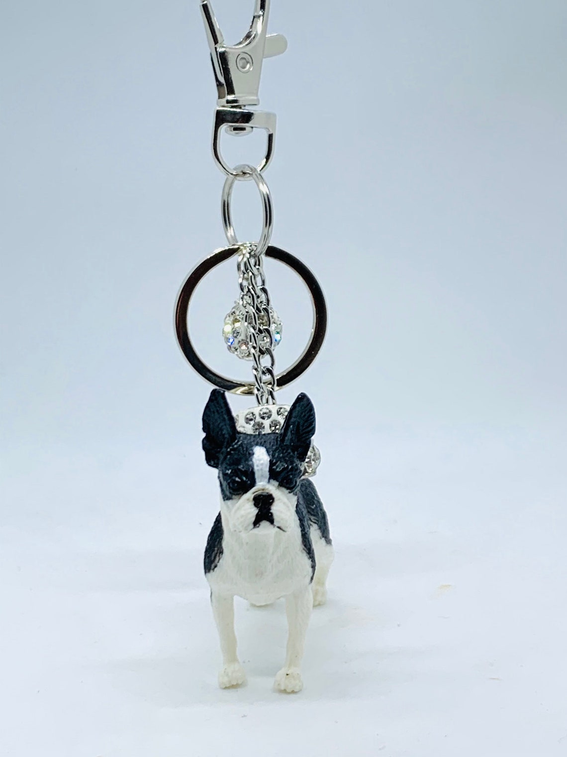 Boston Terrier as Pocket Tree/keychain With Swarovski Crystal - Etsy ...
