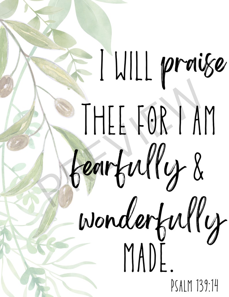 Printable Scripture Wall Art KJV Instant Download Greenery - Etsy