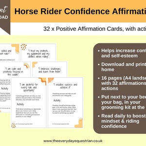 Equestrian, Affirmation Cards, Horse Rider Confidence, Positive Quote ...