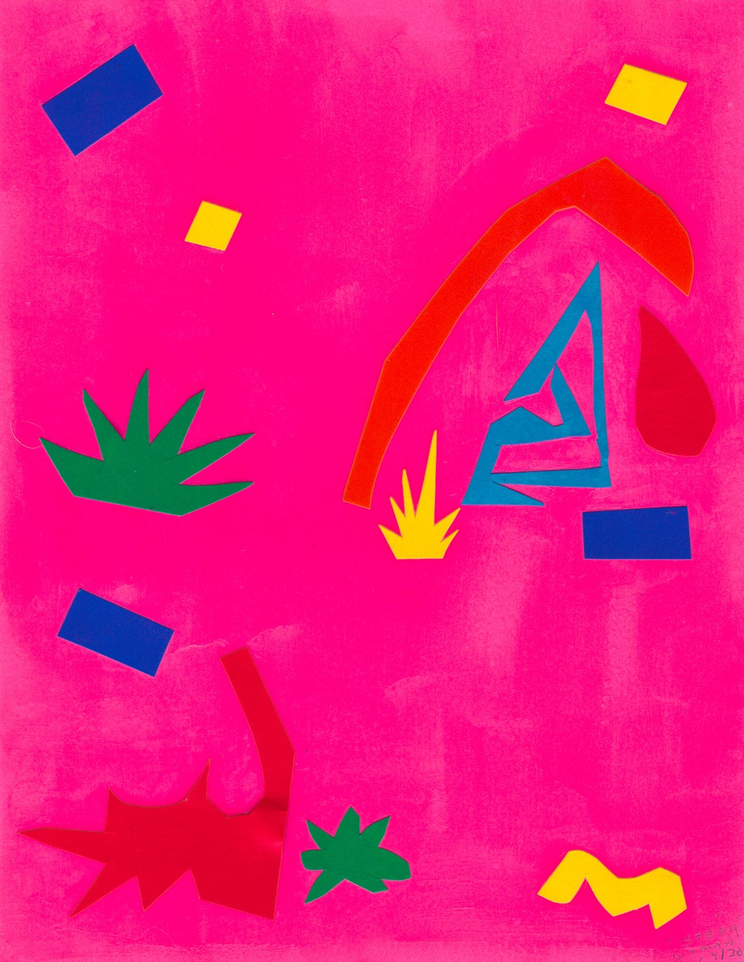 Untitled 7 ORIGINAL Cut Paper Collage Colorful Abstract - Etsy