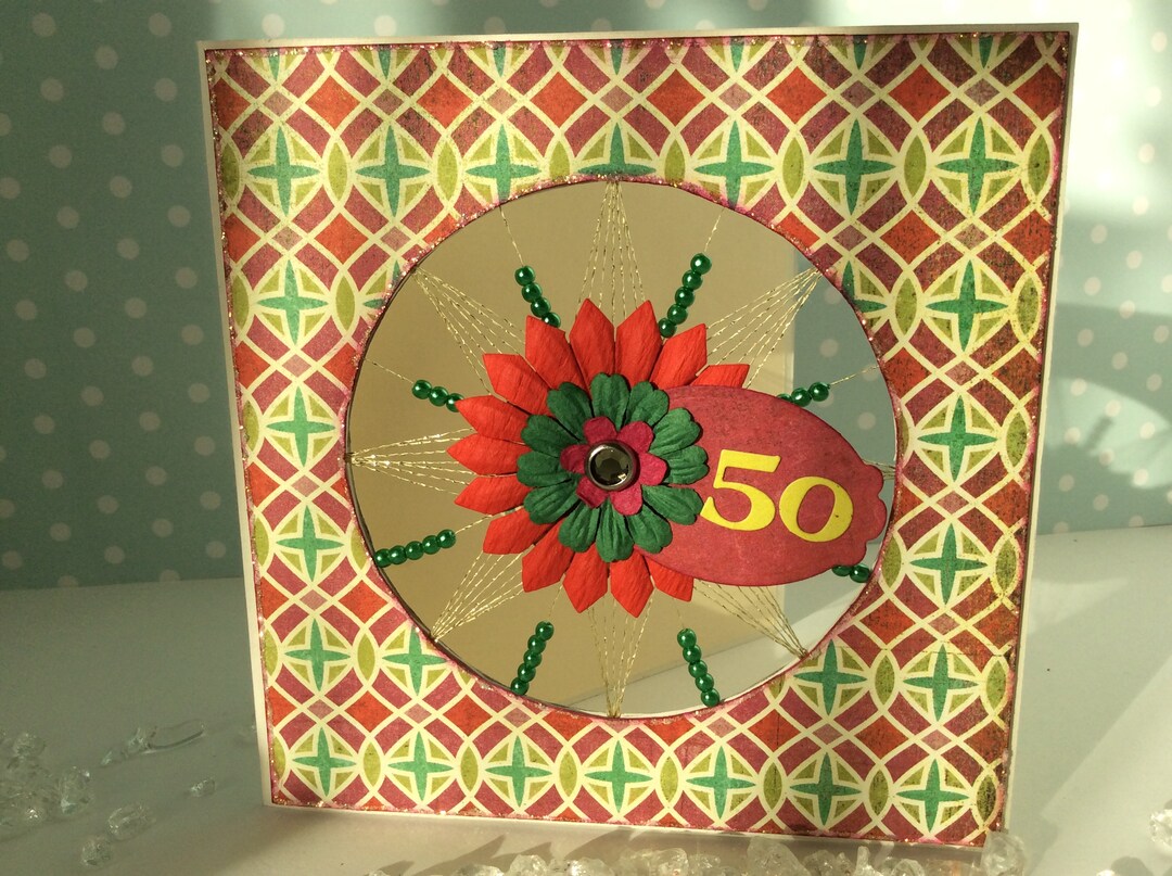 Trapeze Card for 50 Birthday - Etsy